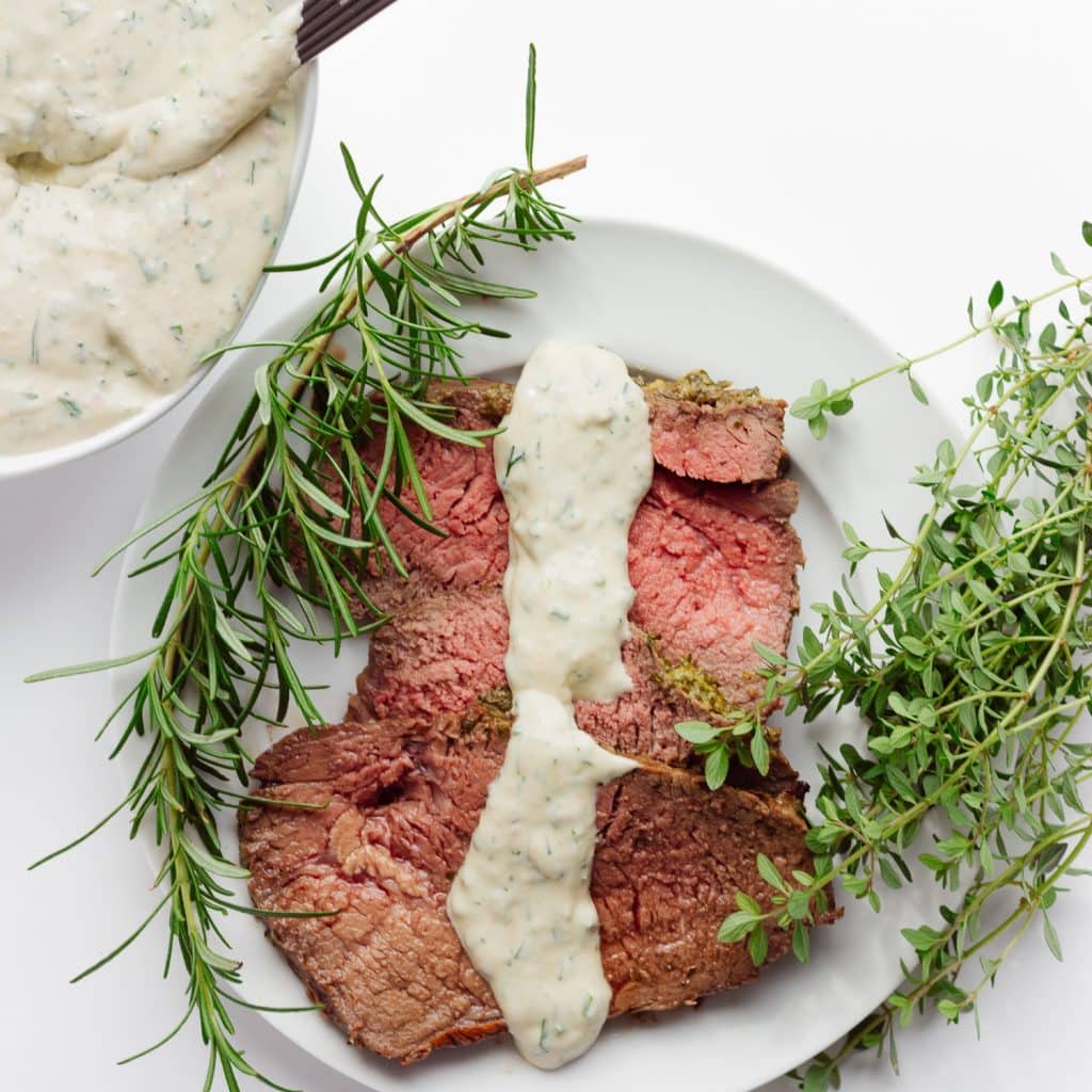 Herb Mustard Crusted Roast Beef | Maple + Mango