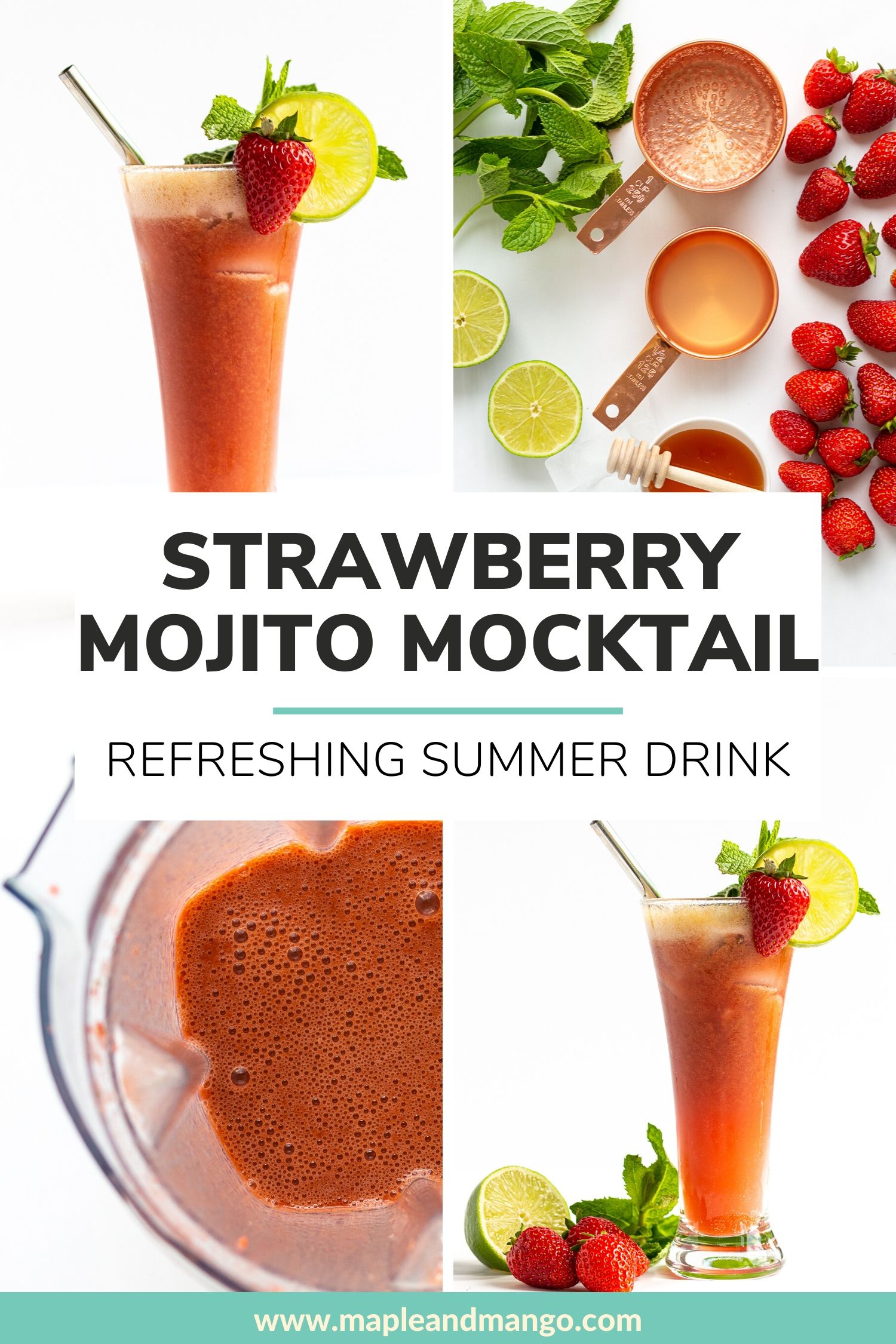 Strawberry Mojito Mocktail | Maple + Mango