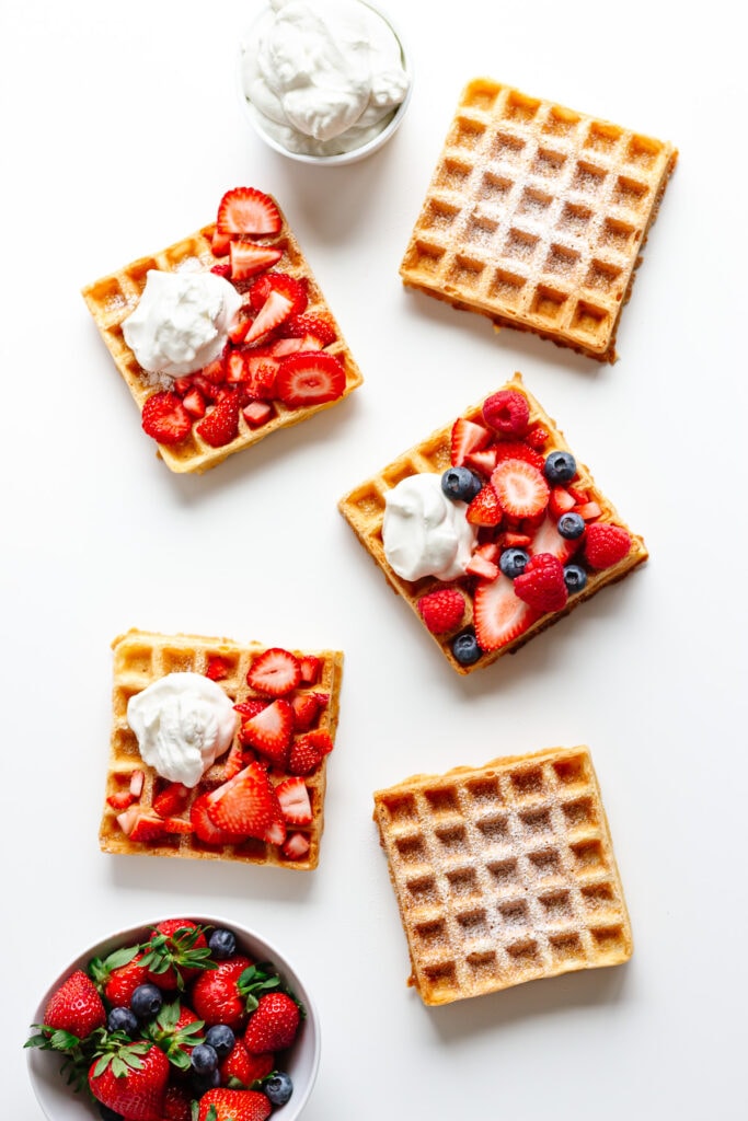 German Waffles Recipe (Delicious Sweet Waffles) | Maple + Mango