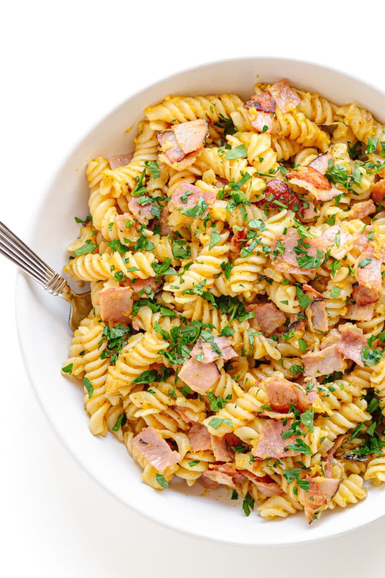 Schinkennudeln (German Ham and Egg Pasta) | Maple + Mango