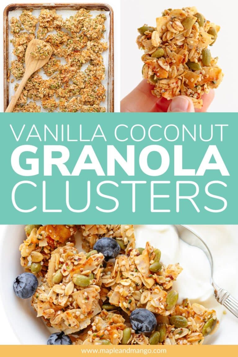 Vanilla Coconut Granola Clusters | Maple + Mango