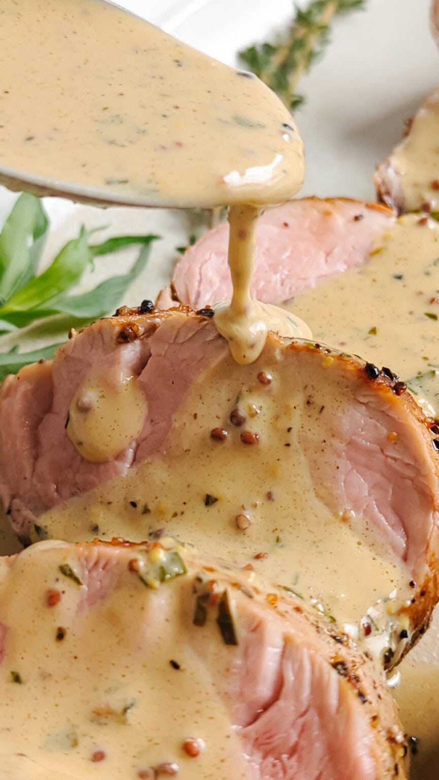 Pork Tenderloin With Mustard Sauce | Maple + Mango
