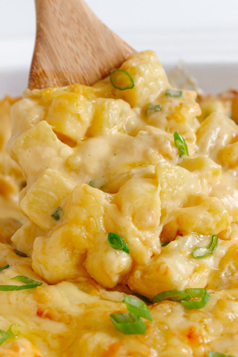 Cheesy Potatoes (3 Cheese Potato Bake) | Maple + Mango