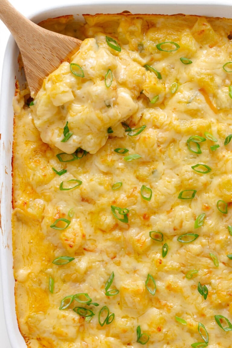Cheesy Potatoes (3 Cheese Potato Bake) | Maple + Mango