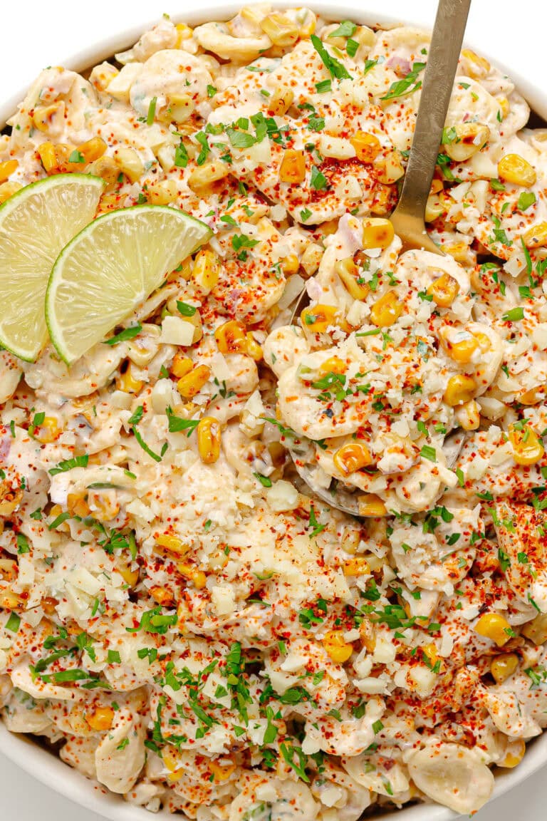 Elote Pasta Salad (Mexican Street Corn Pasta Salad) | Maple + Mango